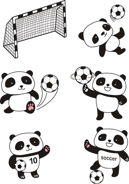 Playful Panda Soccer Collection with Goal and Balls | Jiffy Designs