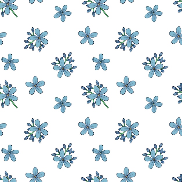 Delicate Floral Pattern in Soothing Shades of Blue | Jiffy Designs