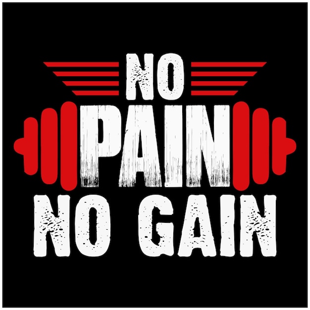 Motivational Gym Slogan with Winged Typography and Barbell Symbols ...