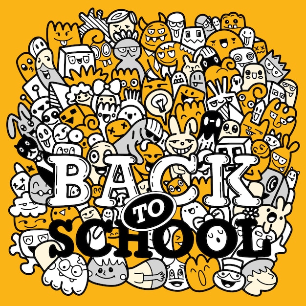 Whimsical Doodle Creatures Celebrating Back to School | Jiffy Designs