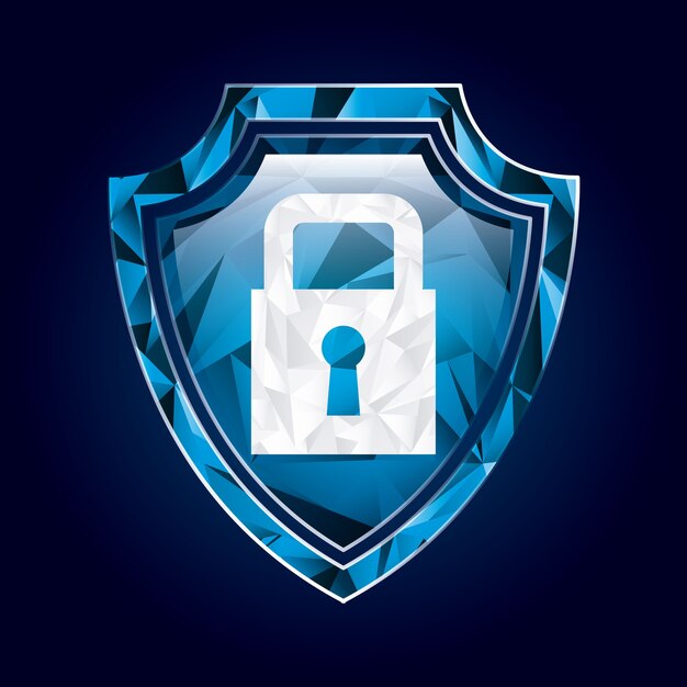 Glowing Blue Shield with Keyhole Icon Representing Security | Jiffy Designs