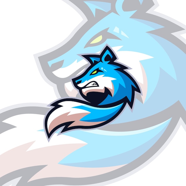 Fierce Blue Wolf Mascot Logo Design | Jiffy Designs