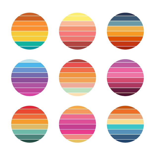 Vibrant Striped Circular Collection with Diverse Color Combinations ...