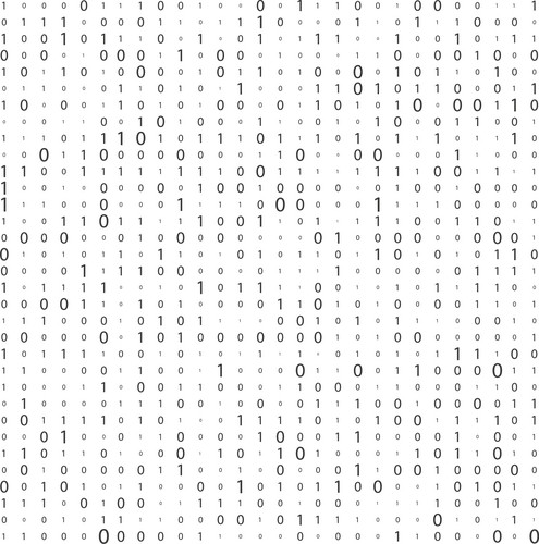 Background With Digits On Screen. Binary Code Zero One Matrix White Background. Banner, Pattern ...