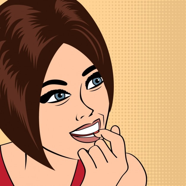 Vintage Comic-Style Portrait of a Smiling Woman | Jiffy Designs