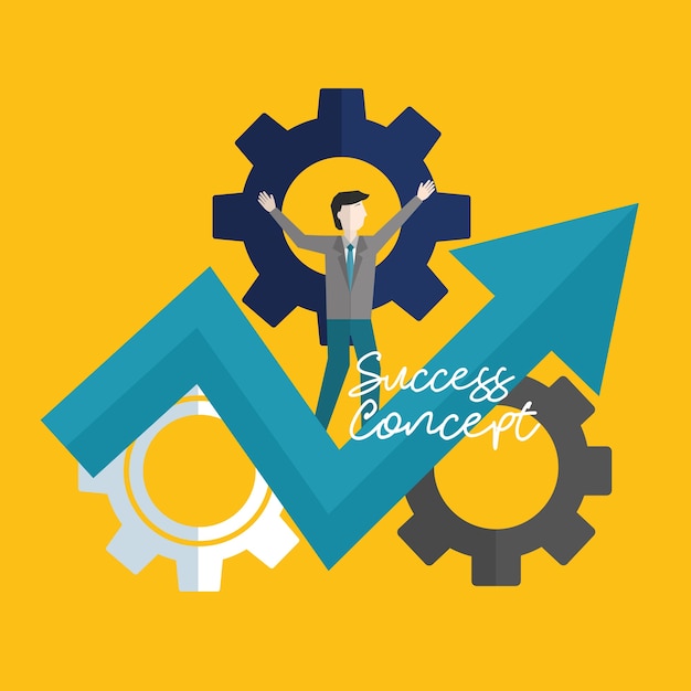 Vibrant Gear and Tick Illustration with 'Success Concept' Text | Jiffy ...