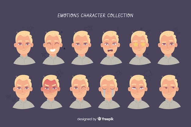 Vibrant Emotive Facial Expressions Character Collection | Jiffy Designs