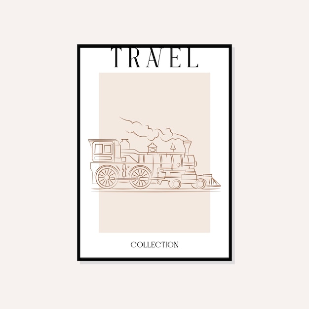 Vintage Travel Collection Featuring Iconic Train Illustration | Jiffy ...