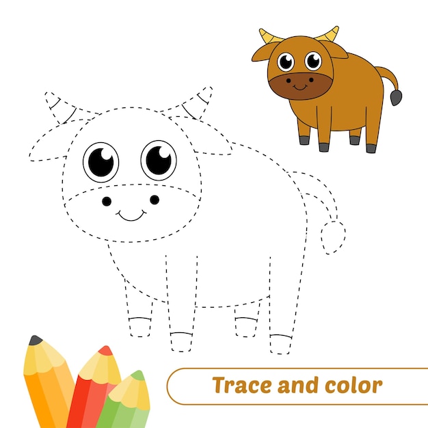 Adorable Cartoon Cow: A Fun Tracing and Coloring Activity | Jiffy Designs