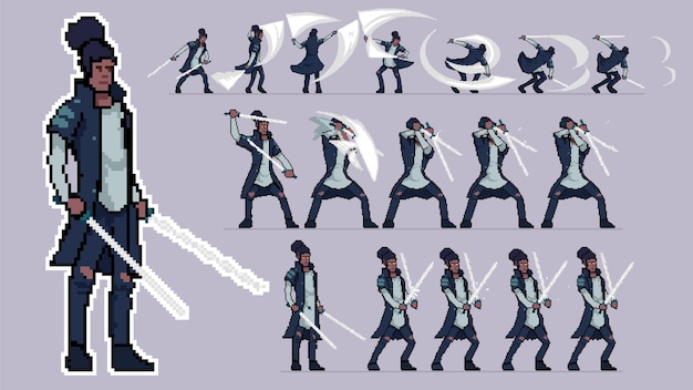 Diverse Pixel Art Ninja Character Collection | Jiffy Designs