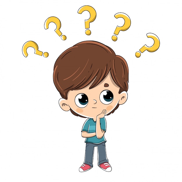 Curious Boy Surrounded by Perplexing Question Marks | Jiffy Designs
