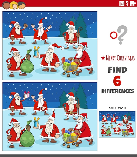 Jolly Santa Clauses Spreading Christmas Cheer in Snowy Scene | Jiffy ...