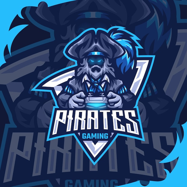Fierce Pirate Captain Mascot for Esports Gaming Logo | Jiffy Designs