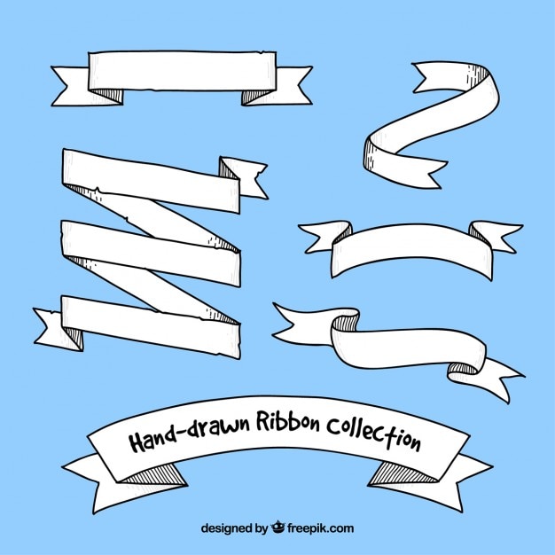 Versatile Hand-Drawn Ribbon Collection with Vintage Aesthetic | Jiffy ...