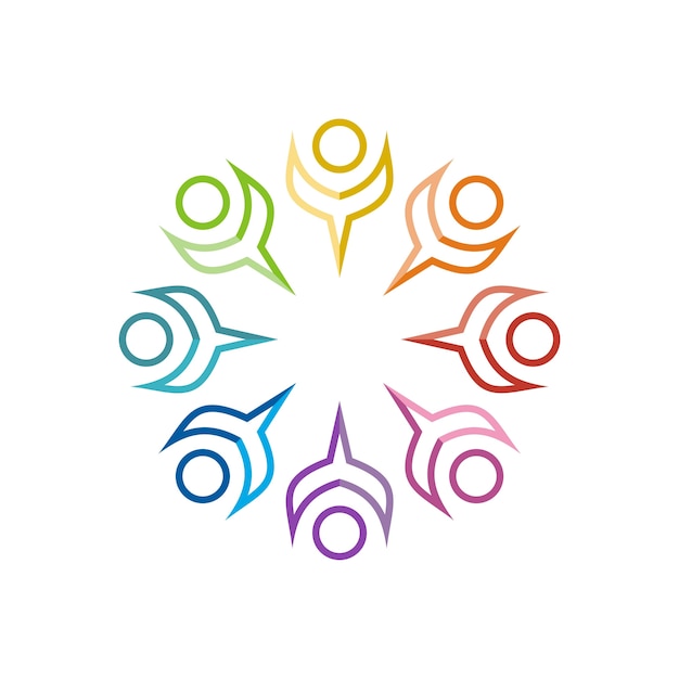 Vibrant Circular Design with Stylized Human Figures | Jiffy Designs