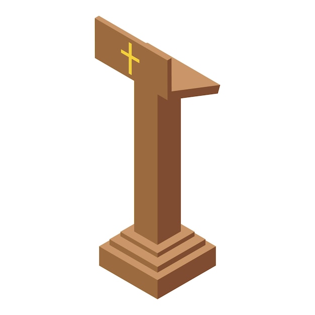 Wooden Podium with Cross Symbol for Religious Ceremonies | Jiffy Designs