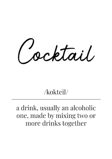 Elegant Cocktail Text with Definition | Jiffy Designs