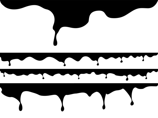 Set Of Black Seamless Drips Illustrated On White | Jiffy Designs