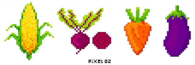 Vibrant Pixel Art Vegetable Collection | Jiffy Designs