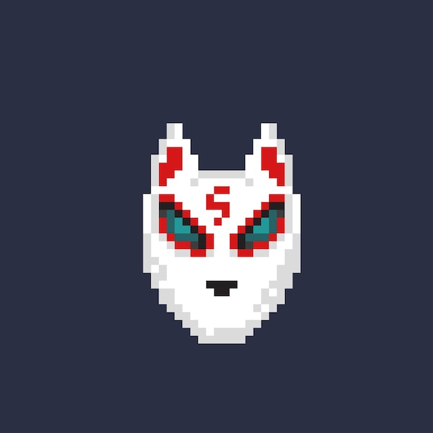 Striking Pixel Art Mask with Vibrant Red Accents | Jiffy Designs