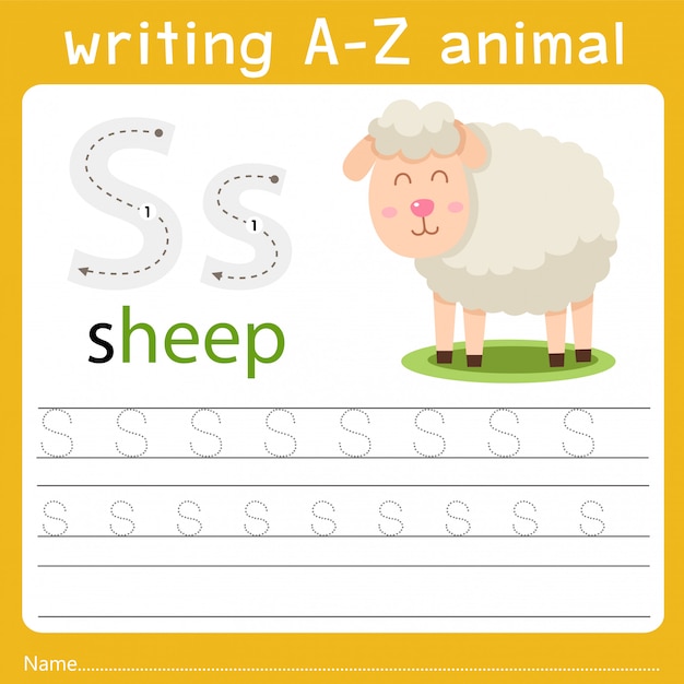 Illustrated Worksheet for Learning to Write 'Sheep' Animal Name | Jiffy ...