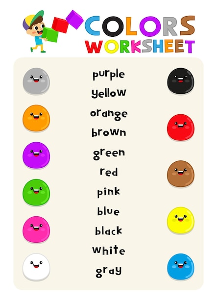 Colorful Character Worksheet: Exploring Vibrant Hues | Jiffy Designs
