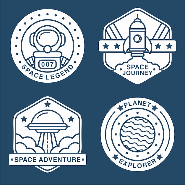 Emblematic Badges of Cosmic Exploration and Space Travel | Jiffy Designs