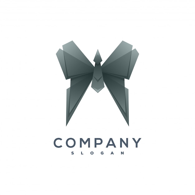 Stylized Origami Butterfly Logo with Company Lettering | Jiffy Designs