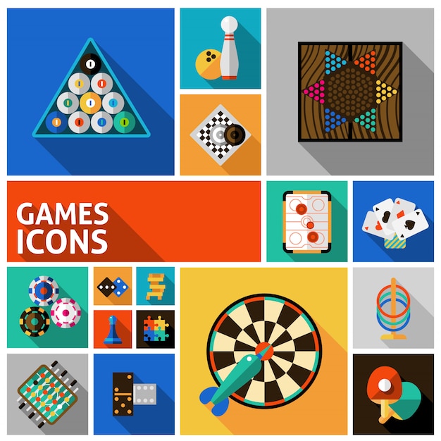 Vibrant Collection of Classic Game Icons and Symbols | Jiffy Designs