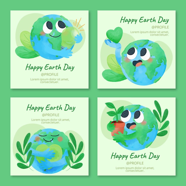 Vibrant Earth Day Collection Featuring Playful Globe Illustrations ...