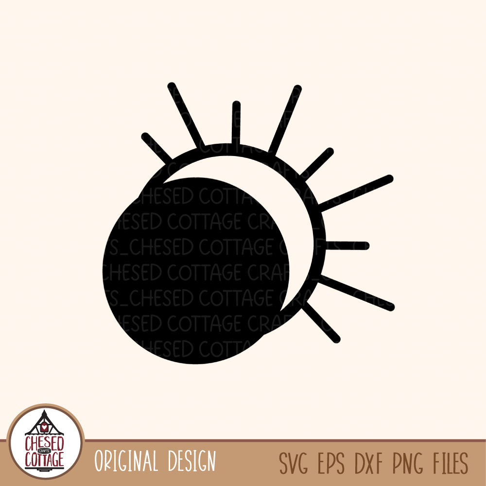 Minimalist Sun and Moon Icon with Bold Geometric Shapes | Jiffy Designs