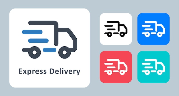 Vibrant Express Delivery Icons: Fast Shipping Symbols | Jiffy Designs