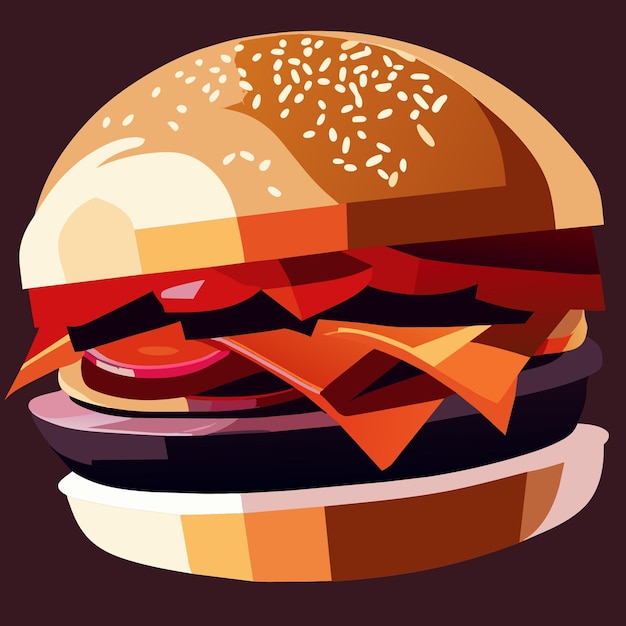 Vibrant Geometric Burger Illustration | Jiffy Designs
