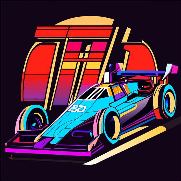 Vibrant and Dynamic Racing Car Illustration | Jiffy Designs
