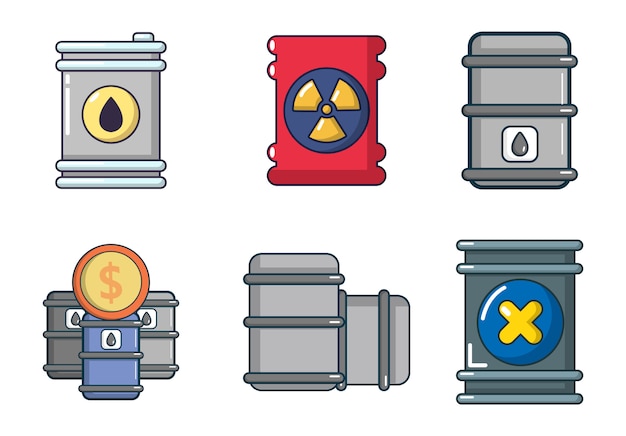 Diverse Collection of Vibrant Radioactive Waste Containers and Symbols ...