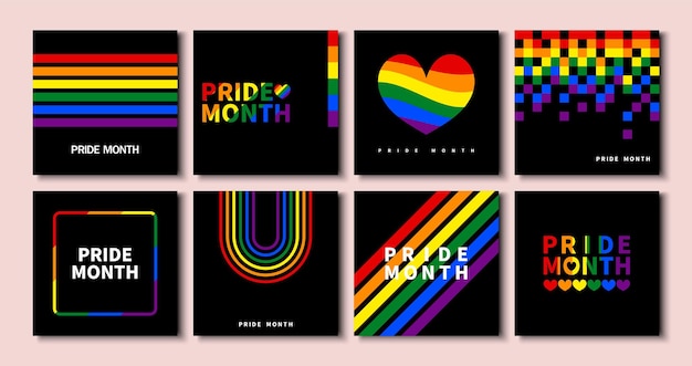 Vibrant Pride Month Celebration with Diverse Rainbow Designs | Jiffy ...