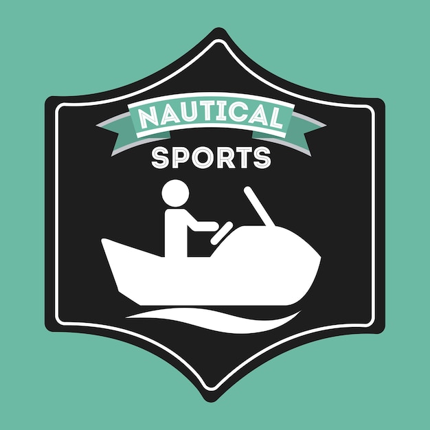Iconic Nautical Sports Logo with Silhouetted Boater | Jiffy Designs