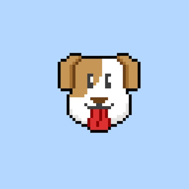 Charming Pixel Pup: Adorable Dog Face in Retro Style | Jiffy Designs