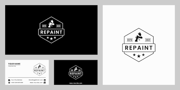 Vintage-inspired Repaint Logo with Retro Brush Graphic | Jiffy Designs