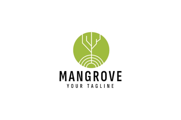 Vibrant Mangrove Icon with Minimalist Design | Jiffy Designs
