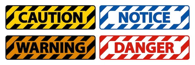 Bold Striped Warning Signs in Vibrant Colors | Jiffy Designs