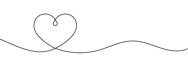Heart line art drawing vector illustration Continuous one line drawing ...