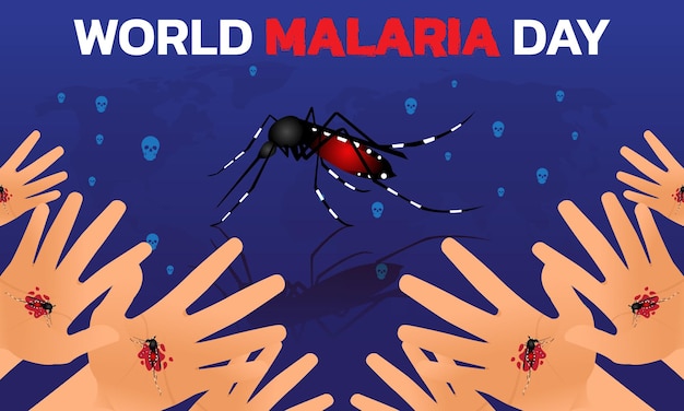 Vibrant World Malaria Day Illustration with Mosquito and Hands | Jiffy ...