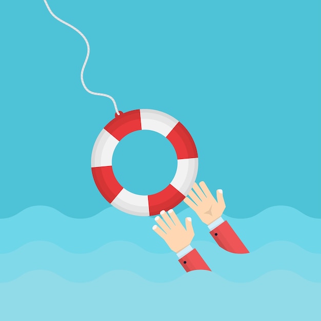 Vibrant Lifesaver Floating on Serene Aqua Waves | Jiffy Designs