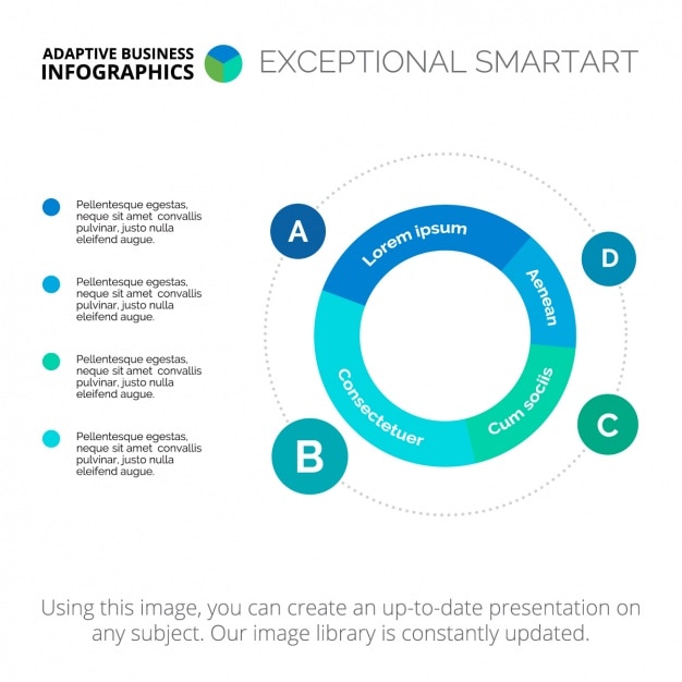 Circular Infographic with Adaptive Business Elements and Placeholders ...