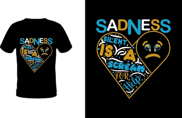 Expressive Sadness: A Vibrant Heart-Shaped Design | Jiffy Designs