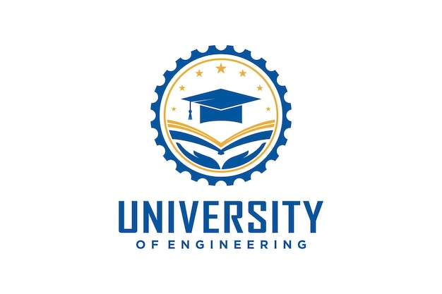 Prestigious Engineering University Emblem with Graduation Cap | Jiffy ...