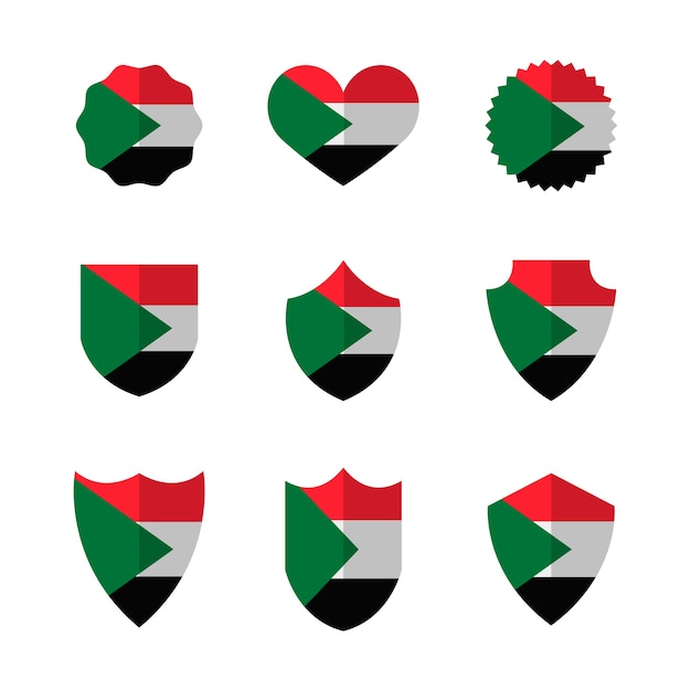 Vibrant Collection of Sudanese Flag-Inspired Shield Designs | Jiffy Designs