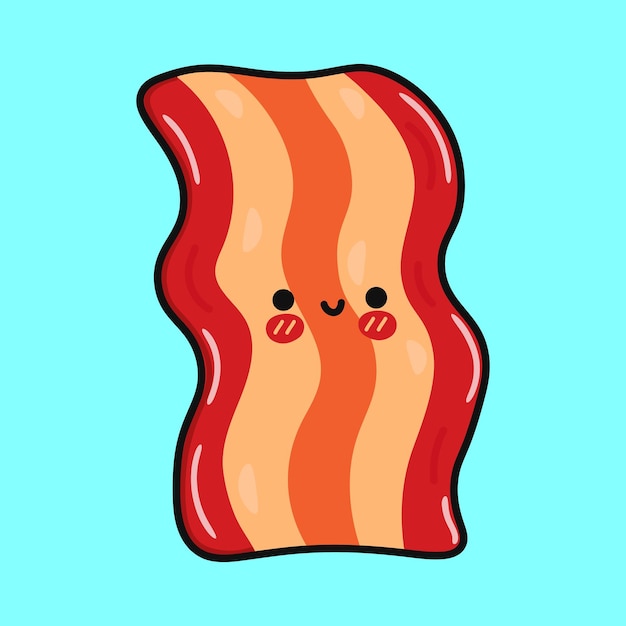 Delightful Sizzling Bacon Strips with Charming Faces | Jiffy Designs