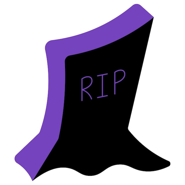 Somber Gravestone with 'RIP' Inscription in Stylized Font | Jiffy Designs